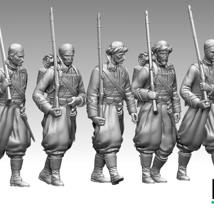 3D Printable Zouave soldiers by Dmitrii Tishchenkov
