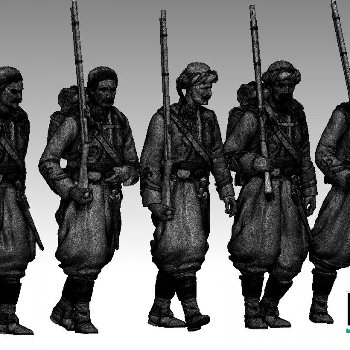 3D Printable Zouave soldiers by Dmitrii Tishchenkov