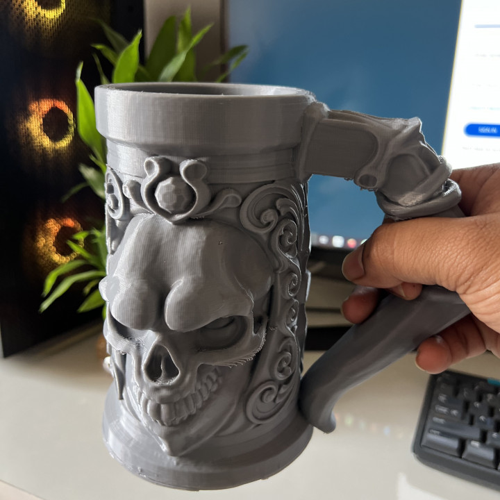 3D Printable Skull Mug by Mystic Makers Miniatures