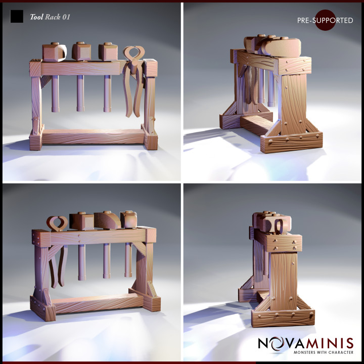 3D Printable Tool Rack 01 by NOVAMINIS