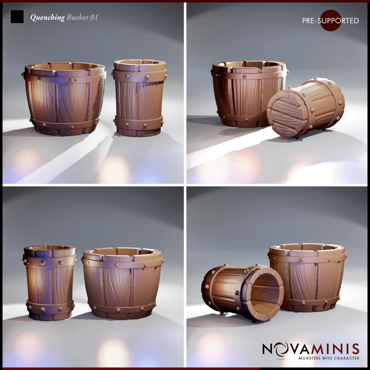 3D Printable Quenching Bucket 01 by NOVAMINIS