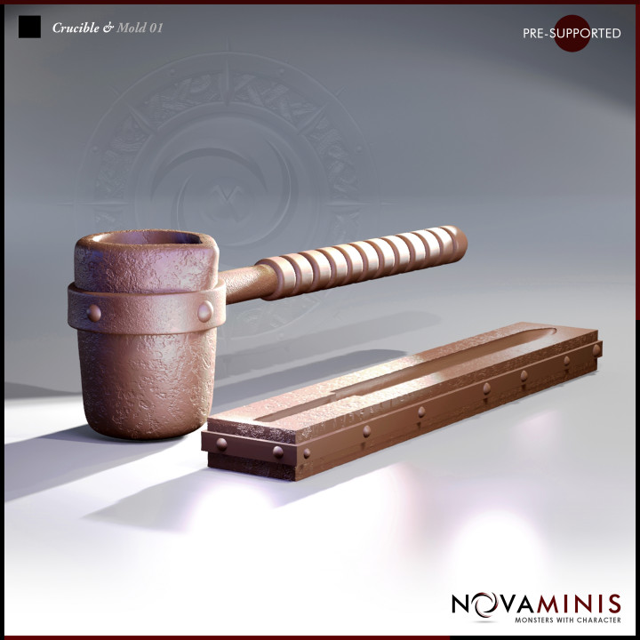 3D Printable Crucible & Mold 01 by NOVAMINIS