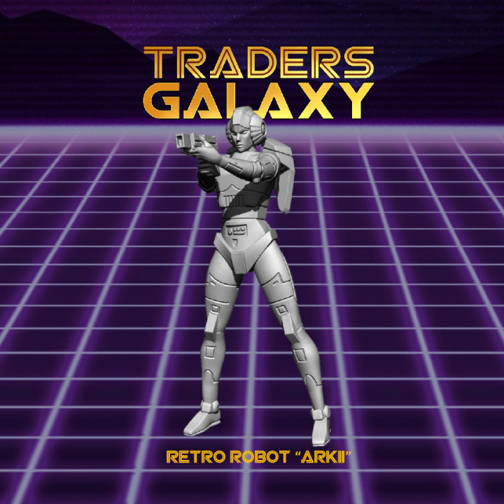 3D Printable Retro Robot - Archii by Traders Galaxy Miniatures and Games