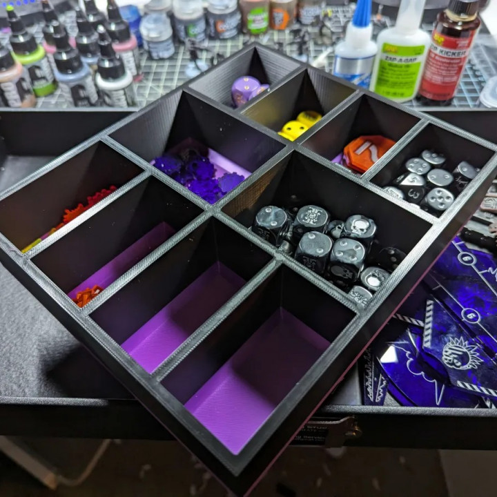 3D Printable Tablewar Tower Case Tray Organizers by Ken Murrey