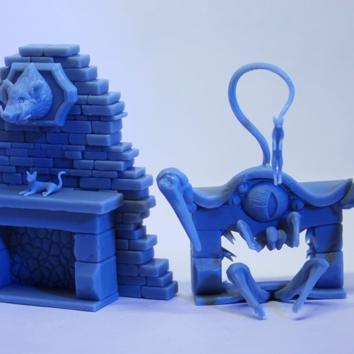 3D Printable Big Mimic Pack - Tabletop RPG Monsters, Fireplace, Throne ...