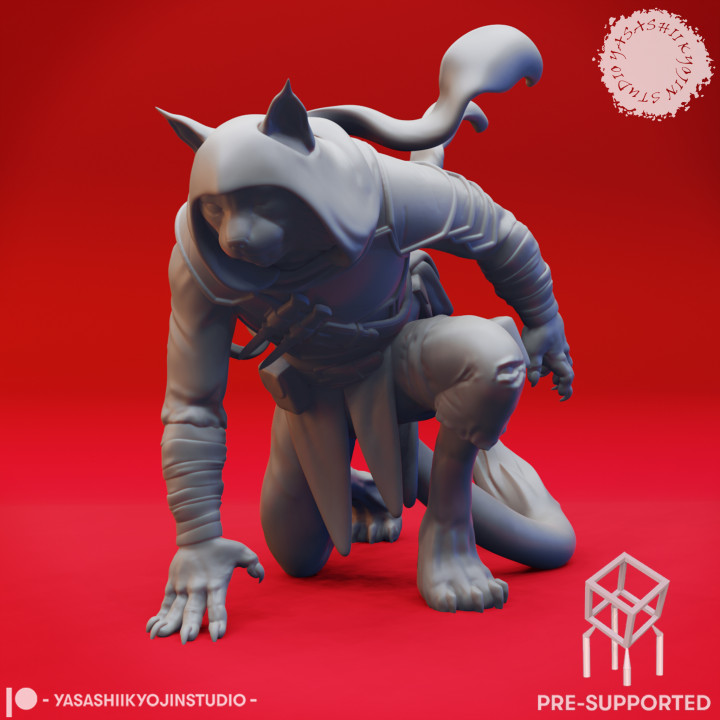 3D Printable Tabaxi Rogue - Tabletop Miniature (Pre-Supported) by ...