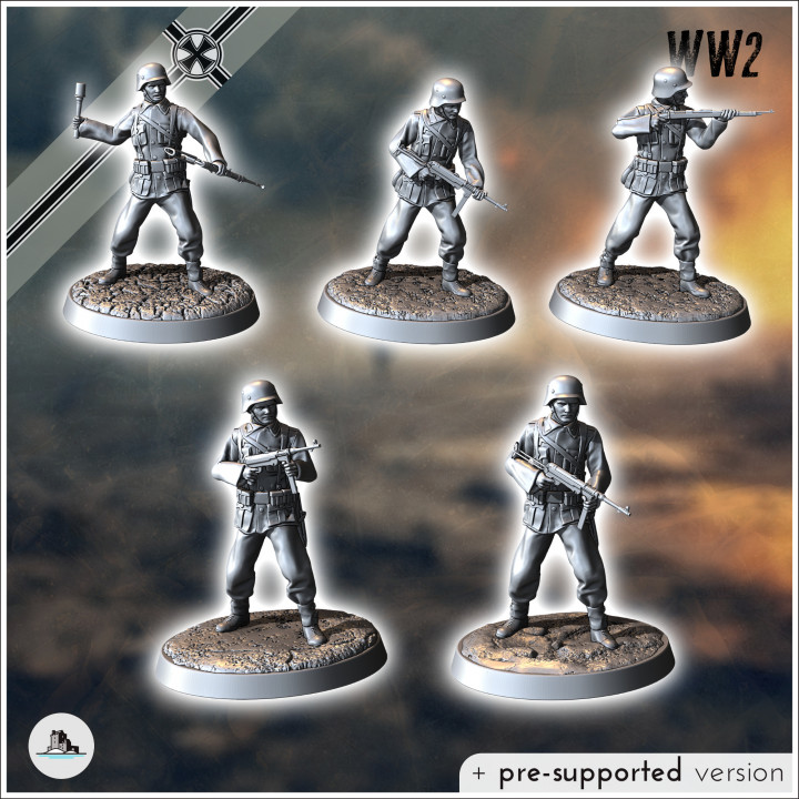 3D Printable German WW2 troops pack No. 1 - Germany Eastern Western ...