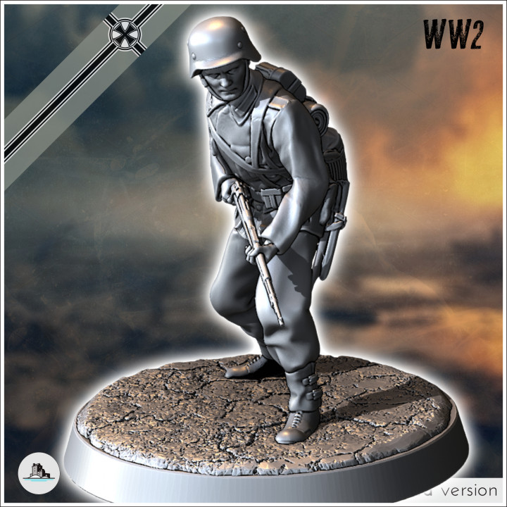 3D Printable Set of five German WW2 infantry troops (with MP40 ...