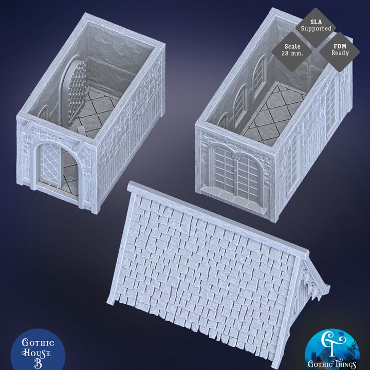 3D Printable Gothic House C by Gothic Things