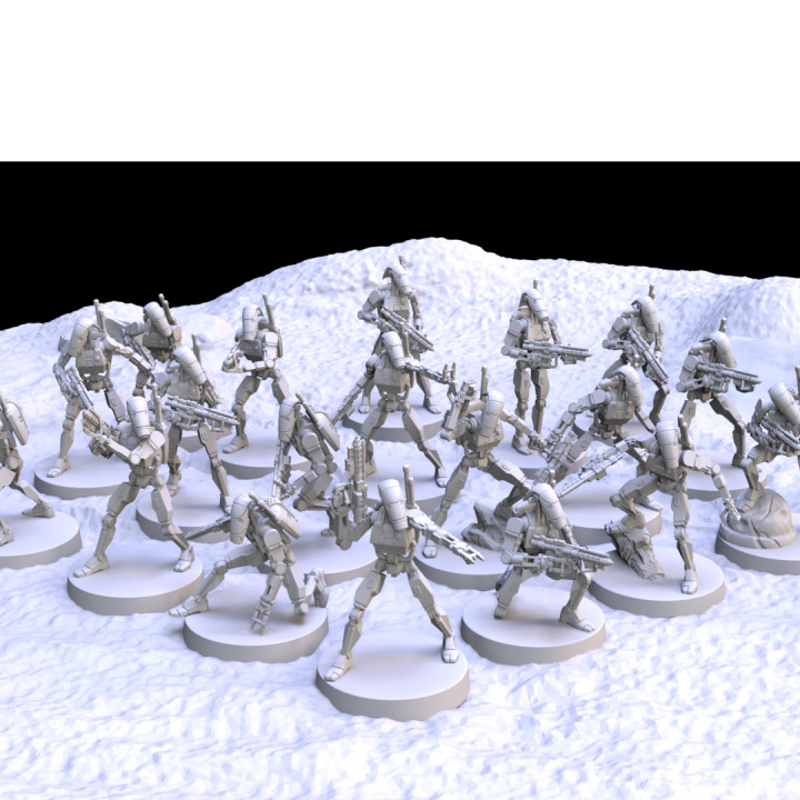 3D Printable Assault Battle Droid Miniatures by Galactic Armory