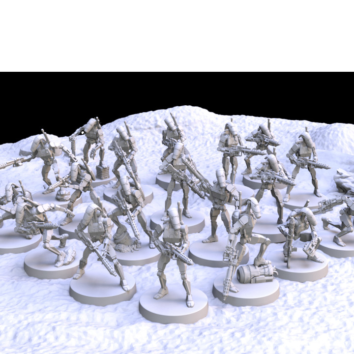 3D Printable Heavy Battle Droid Miniatures by Galactic Armory