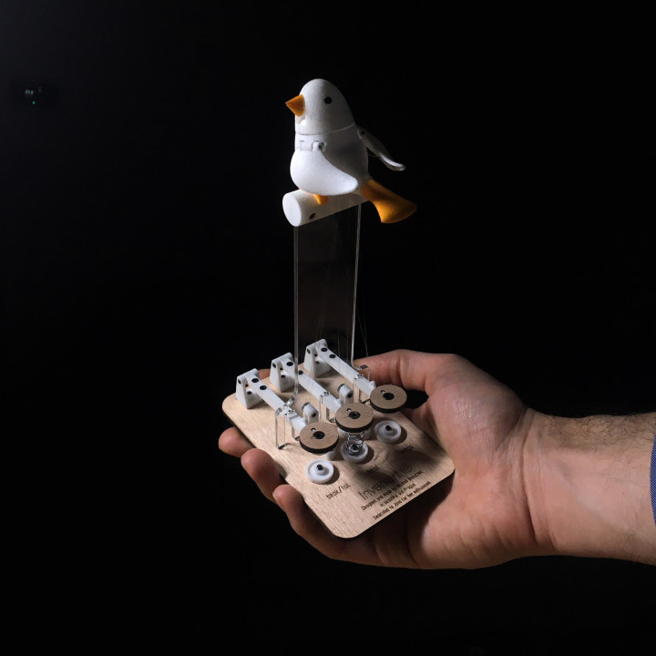 3D Printable Bird Puppet Automaton 2023 by Nicolas Besuchet