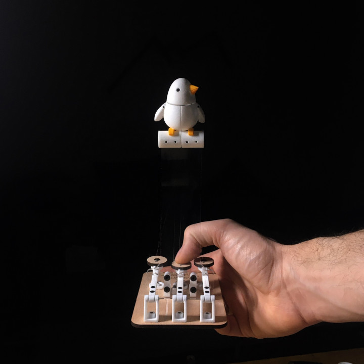 3D Printable Bird Puppet Automaton 2023 by Nicolas Besuchet