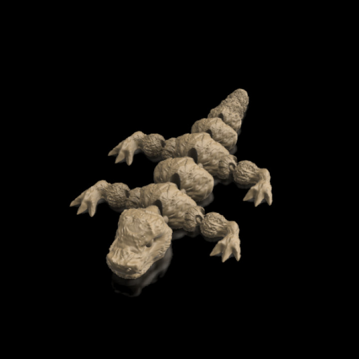 3D Printable Baby Articulated Stone Lizard by MysticMesh3D
