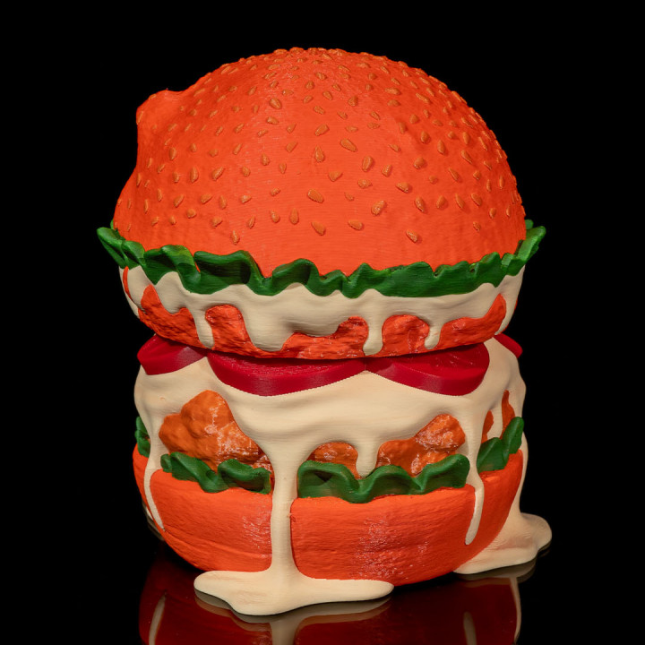 3D Printable Burger Box Extra hot! by Stlflix