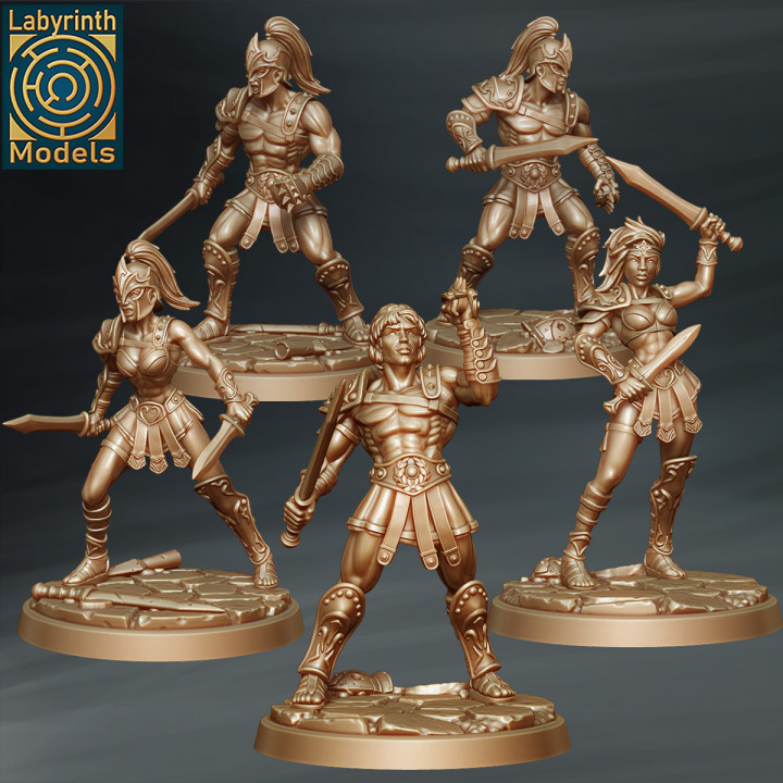 3D Printable Velites Gladiators - 32mm scale by Labyrinth Models