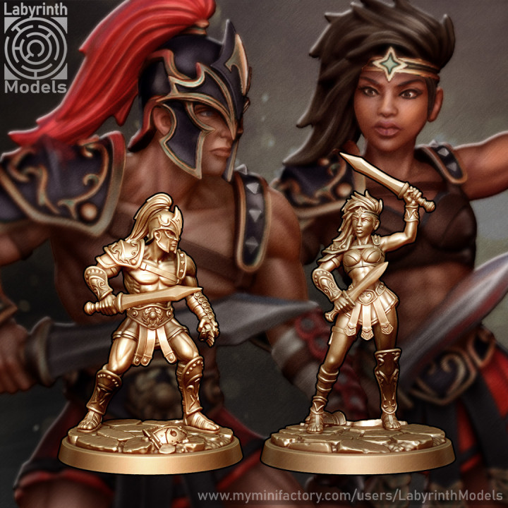 3D Printable Velites Gladiators - 32mm scale by Labyrinth Models