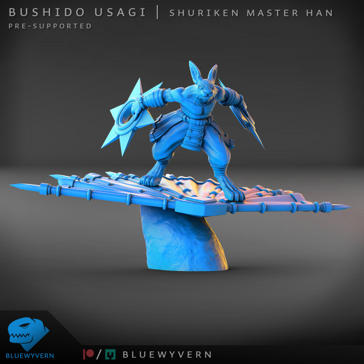 3D Printable Bushido Usagi - Shuriken Master Han by BlueWyvern