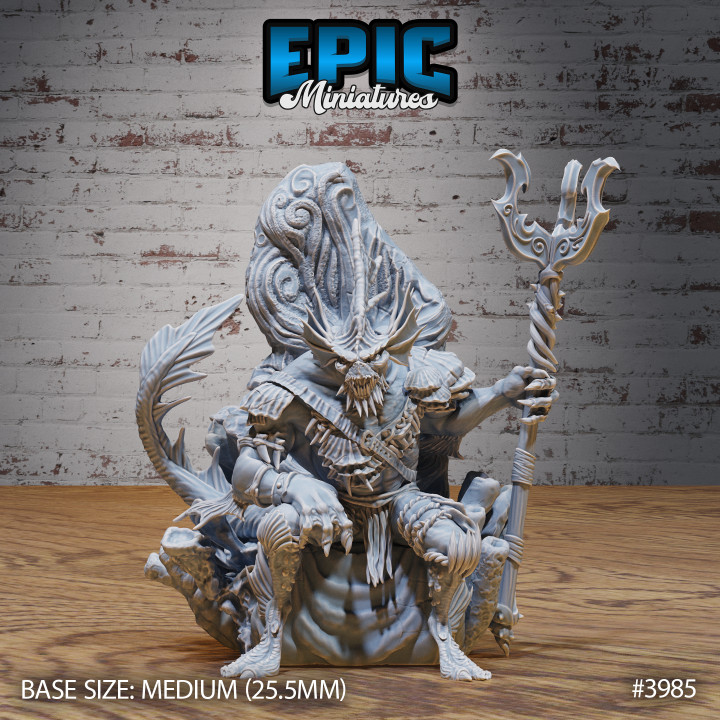 3D Printable Merfolk Champion Throne / Merman Warrior / Water Fighter ...