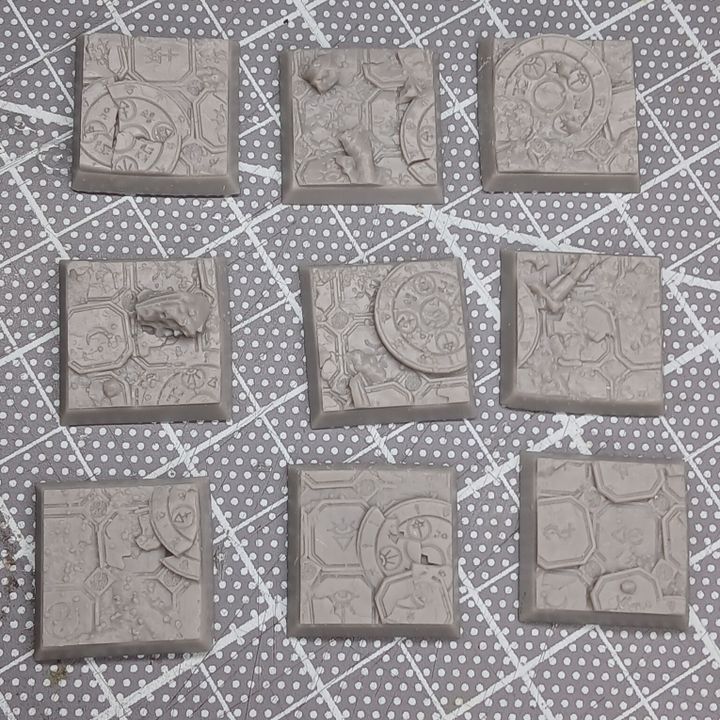 3D Print of Ancient Ruins 25x25mm Square Bases by Barbalargas