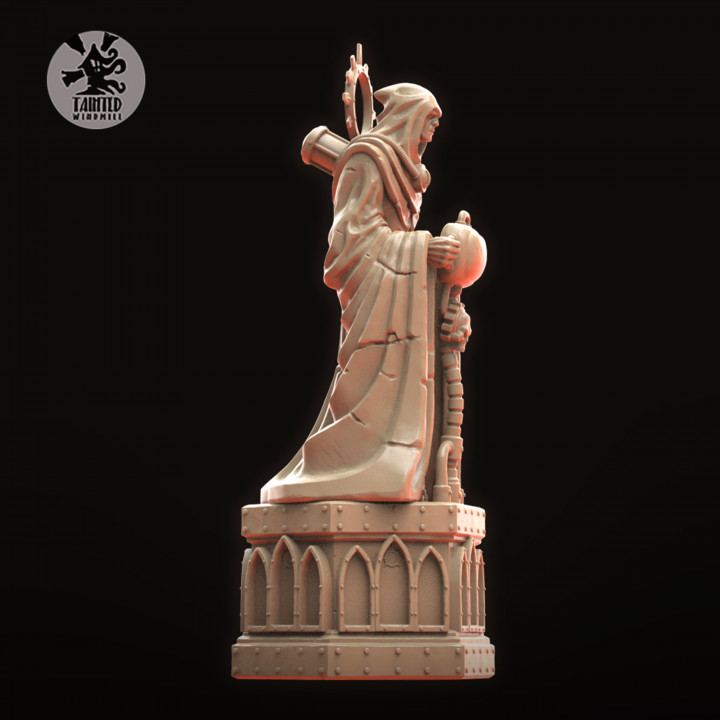 3D Printable Gothic Statues and Bases by Tainted Windmill