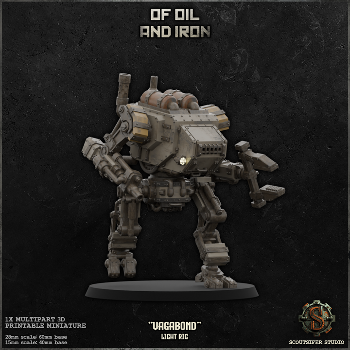 3D Printable "Vagabond" Light Rig | Dieselpunk Mech by Scoutsifer Studio