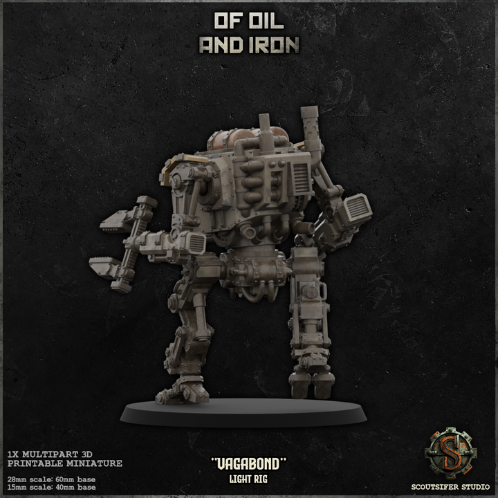 3D Printable "Vagabond" Light Rig | Dieselpunk Mech by Scoutsifer Studio