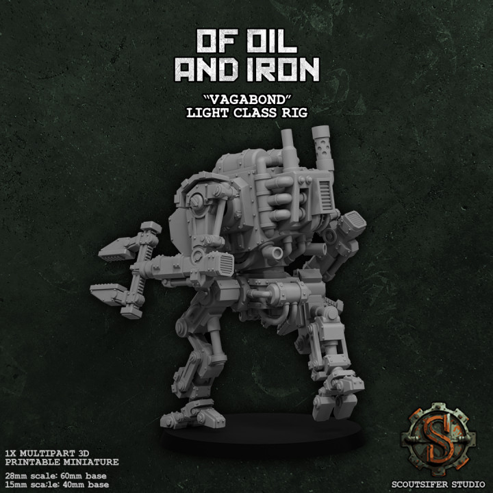 3D Printable "Vagabond" Light Rig | Dieselpunk Mech by Scoutsifer Studio