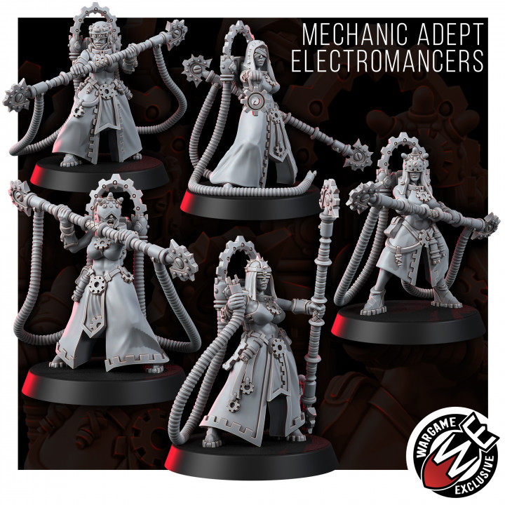 3D Printable MECHANIC ADEPT ELECTROMANCERS by Wargame Exclusive