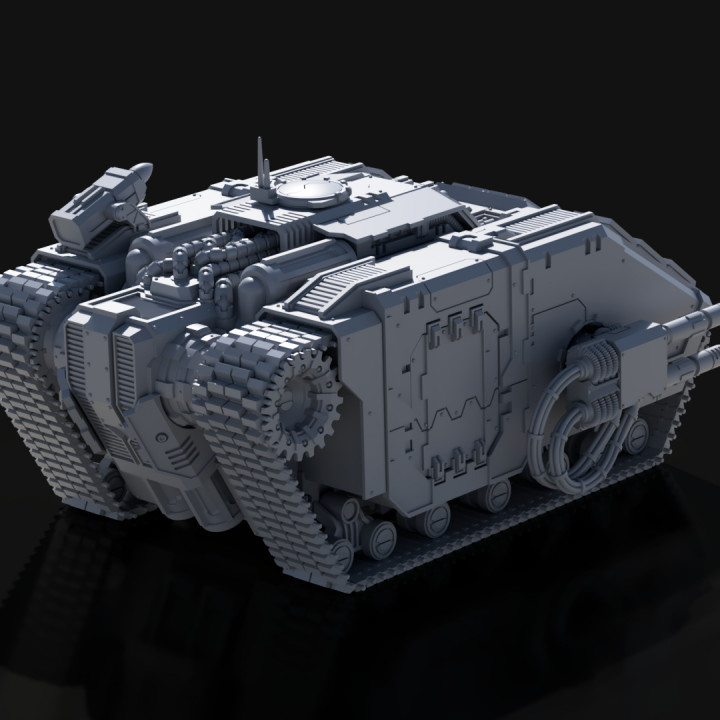 3D Printable Mallus Armoured Assault Tank by Laserforge Miniatures