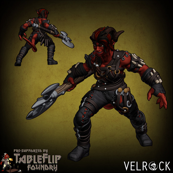 3D Printable Wild Tiefling Barbarian, 2 Poses (PRESUPPORTED) by Velrock ...