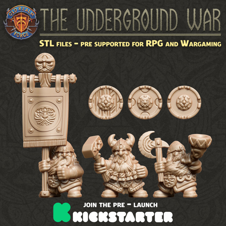 3D Printable Classic Dwarf Warrior Unit by Old Realm Forge