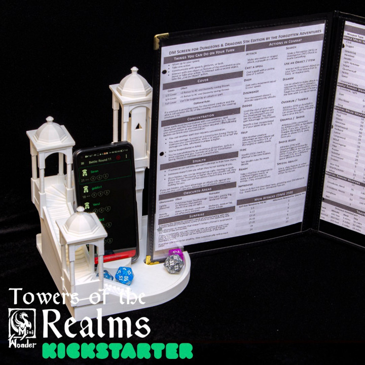 3D Printable Mini Wonder - Tablet holder dice tower by Mata Su