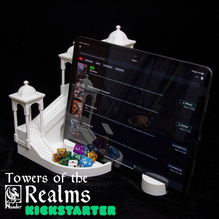 3D Printable Mini Wonder - Tablet holder dice tower by Mata Su