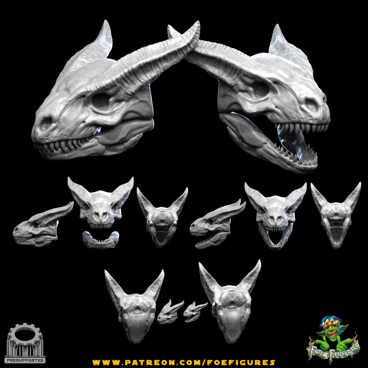 3D Printable Realistic Dragonborn Skull version A by Foe Figures