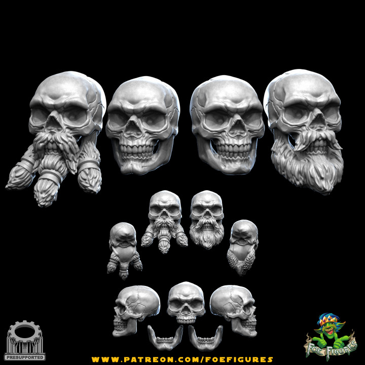 3D Printable Realistic Dwarf Skulls by Foe Figures
