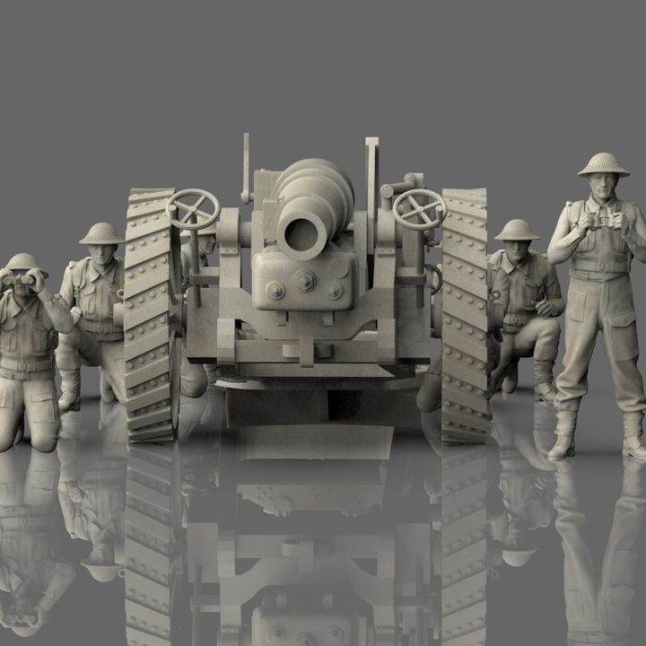 3D Printable British soldiers ARTILLERY ww2 and Howitzer Mark VI UK by ...