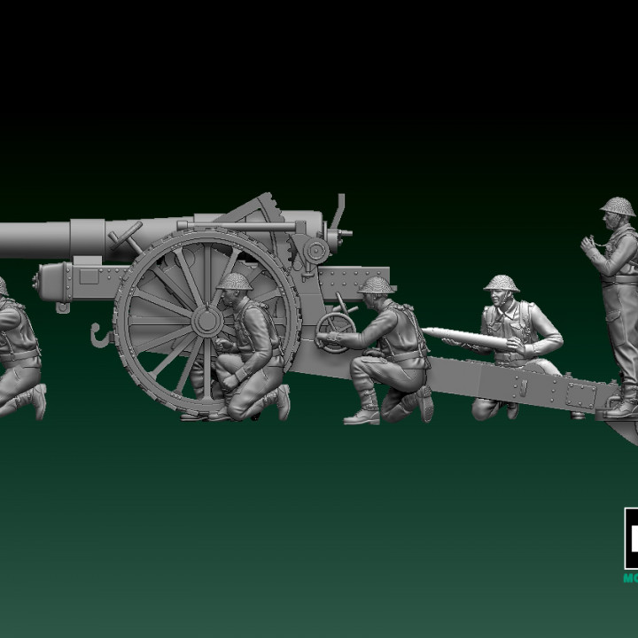 3D Printable British soldiers ARTILLERY ww2 and Howitzer Mark VI UK by ...