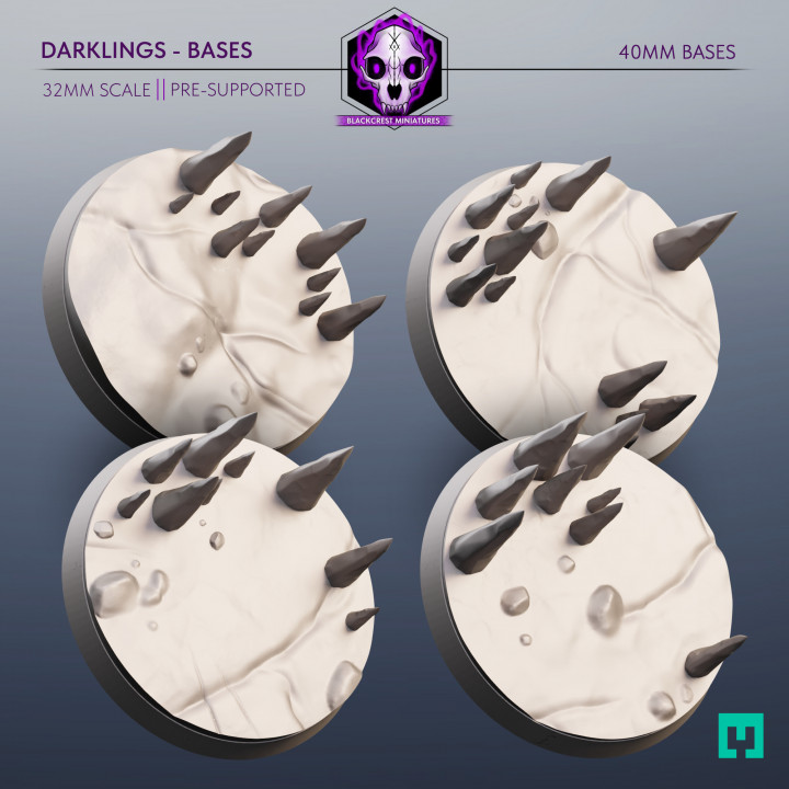 3D Printable Darklings | Cave Bases by Blackcrest Miniatures