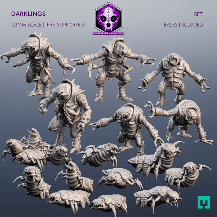 3D Printable Darklings Set by Blackcrest Miniatures