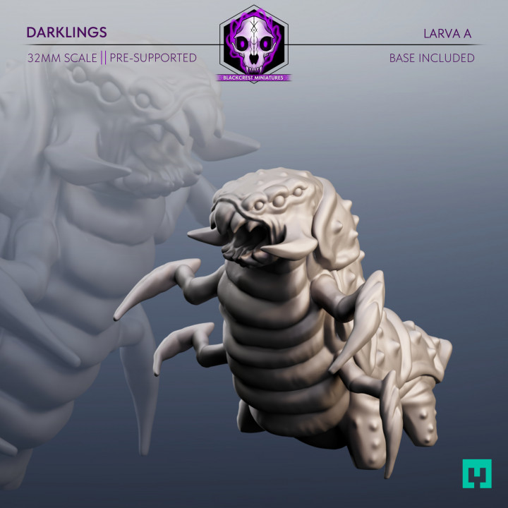 3D Printable Darklings | Larva Bundle by Blackcrest Miniatures