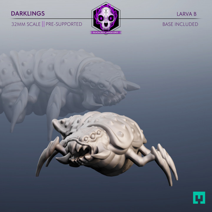 3D Printable Darklings | Larva Bundle by Blackcrest Miniatures