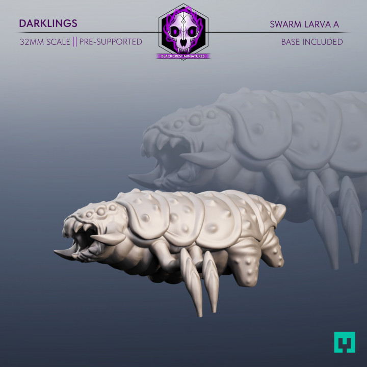 3D Printable Darklings | Larva Bundle by Blackcrest Miniatures