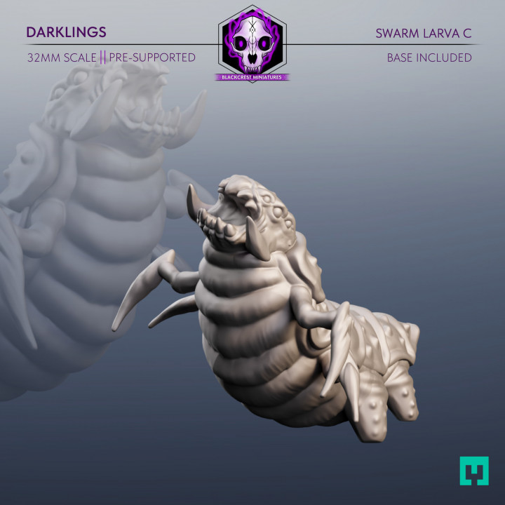 3D Printable Darklings | Larva Bundle by Blackcrest Miniatures