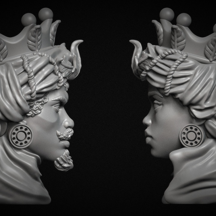 3D Printable Sicilian Moor's Heads by Fabio Rizzo