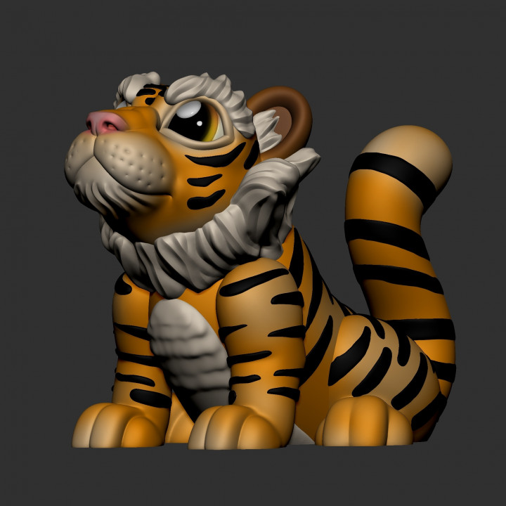 3D Printable CUTE TIGER (NO SUPPORTS) by TriDimensionPrints