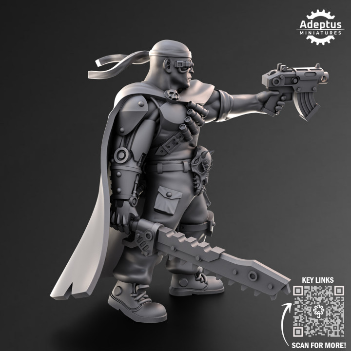 3D Printable Commander Fang. Pose 1. Imperial Guard by Adeptus Miniatures