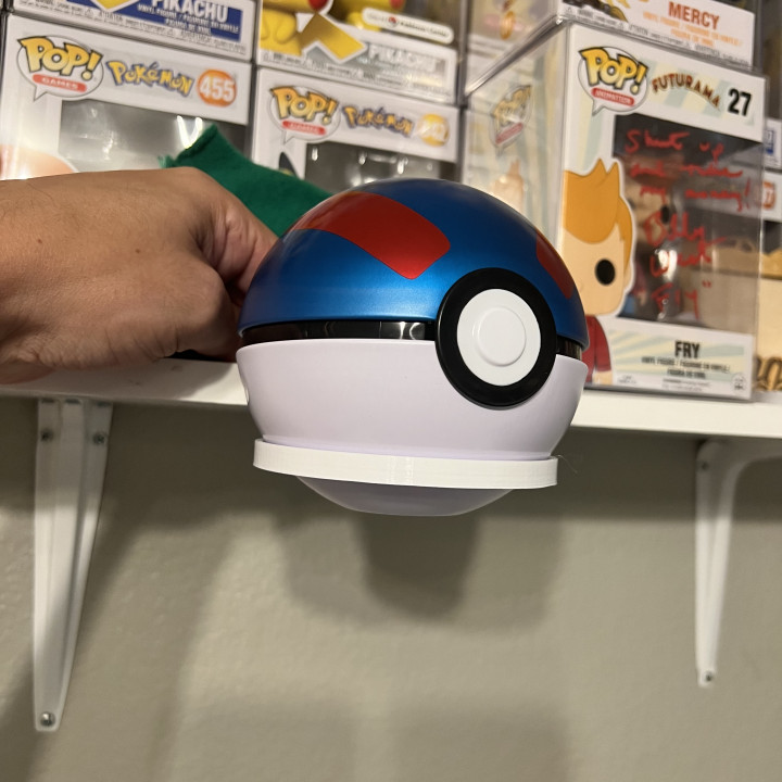 3D Printable Pokeball Tin Shelf Display by Nightmare Artifacts