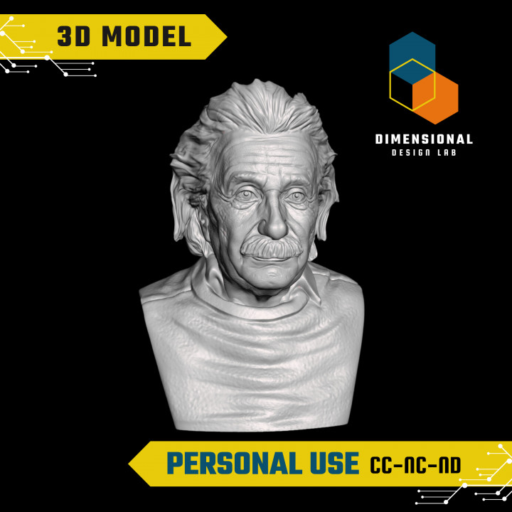 3D Printable Albert Einstein - High-Quality STL File for 3D Printing ...