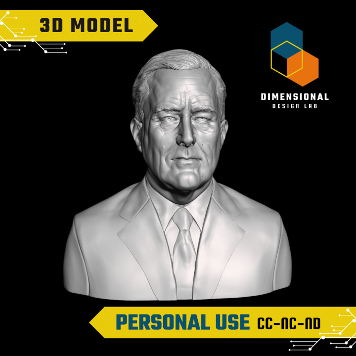 3D Printable Franklin D. Roosevelt - High-Quality STL File for 3D ...